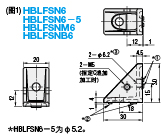 槽型反转支架 6系列用 1列槽用 2孔_6系列用支架（1列槽用）-米思米官网