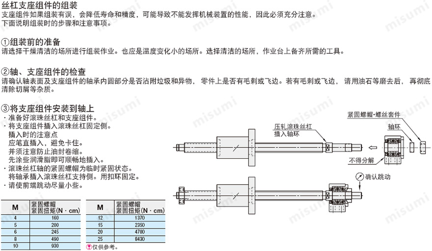 经济型滚珠丝杠支座组件 支持侧 标准方型_滚珠丝杠用支座组件-米思米官网