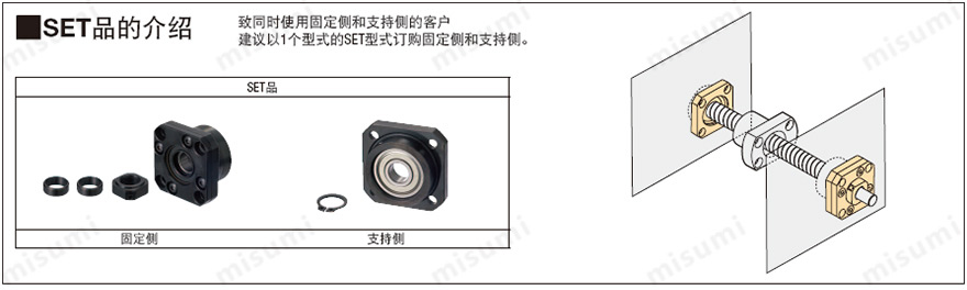 经济型滚珠丝杠支座组件 支持侧 圆型_滚珠丝杠用支座组件-米思米官网
