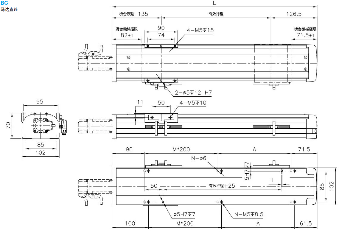 经济型 铝合金模组 丝杠驱动 E-MTH12系列 半封闭型_单轴机器人-米思米官网
