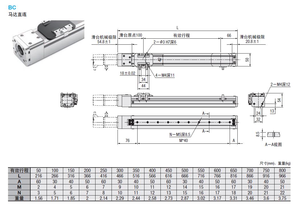 经济型 铝合金模组 丝杠驱动 E-MTH5系列 半封闭型_滑台式-米思米官网