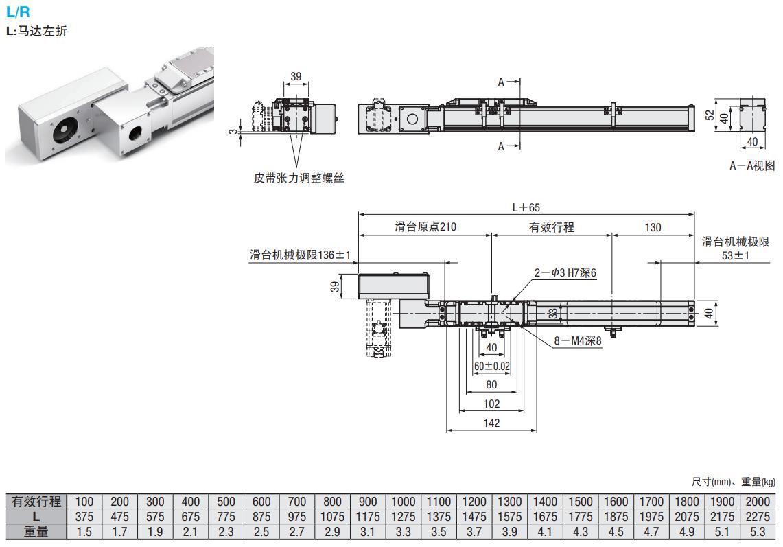 经济型 铝合金模组 皮带驱动 欧规 E-MUTB40系列_滑台式-米思米官网