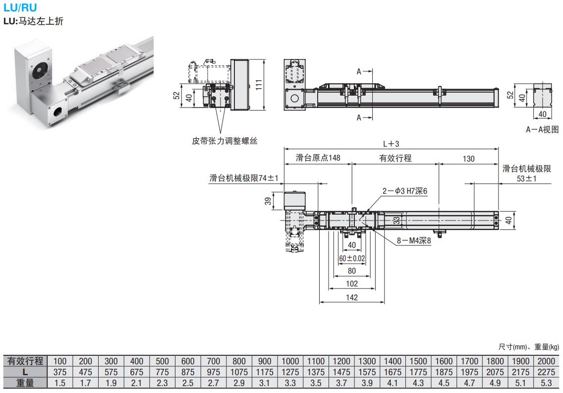 经济型 铝合金模组 皮带驱动 欧规 E-MUTB40系列_滑台式-米思米官网