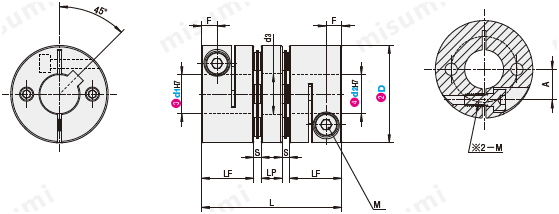 经济型 联轴器 双膜片 夹持型_联轴器-米思米官网