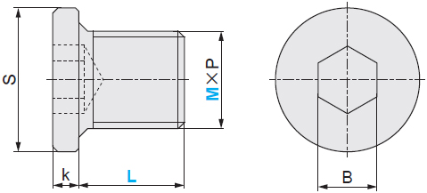 经济型 内六角喉塞 G牙 平行螺纹 不锈钢 DIN908 (盒装销售)_螺塞-米思米官网