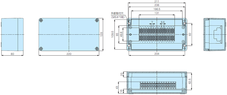 接线盒 TMA型铸铝带端子台_TAKACHI ELECTRONICS端子台箱-米思米官网