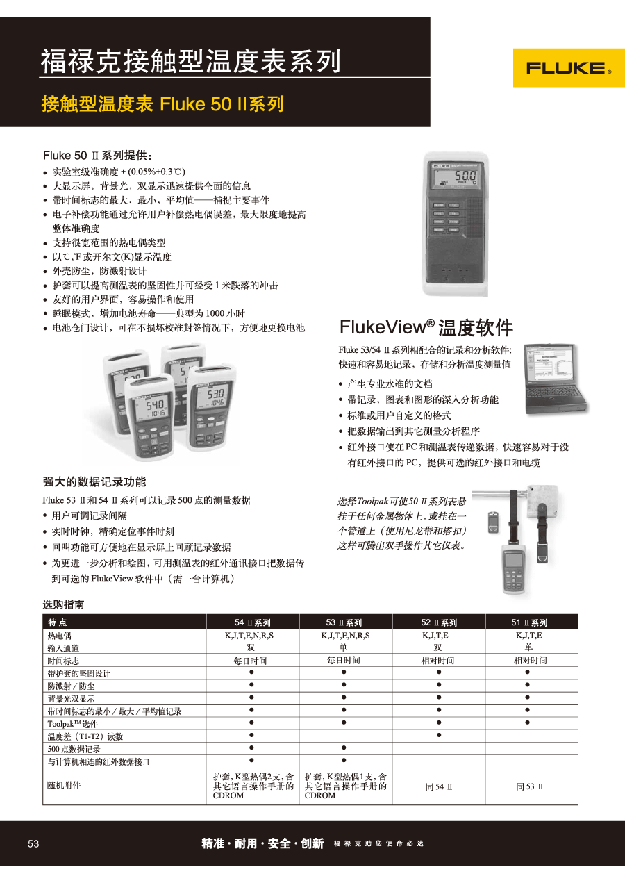 FLUKE 50II系列接触式测温仪，单通道 双通道_福禄克Fluke温度计/湿度计-米思米官网